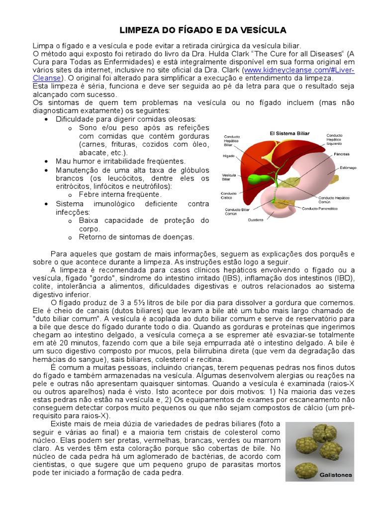 Limpeza do Fígado e Vesícula: Guia Prático | PDF | Bile | Fígado