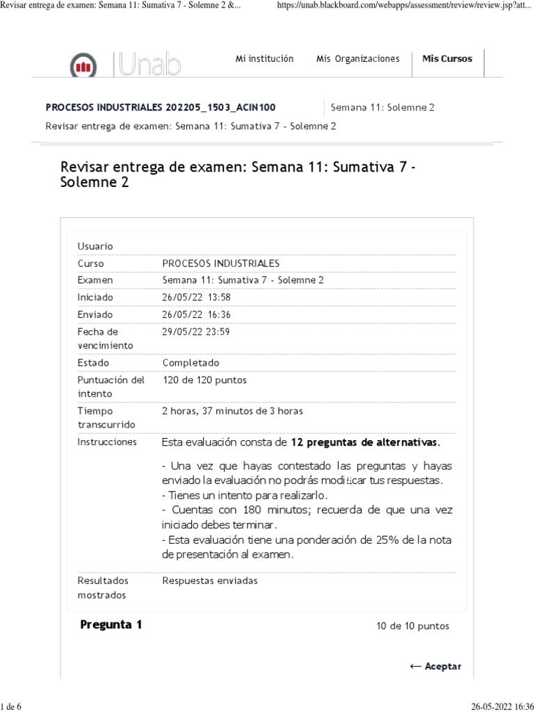 Revisar Entrega de Examen Semana 11 Sumativa 7 - Solemne 2 | PDF | Calor | Temperatura