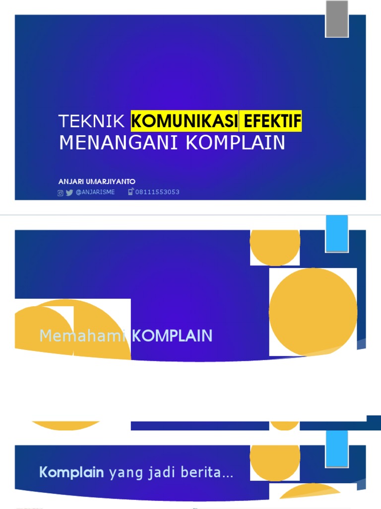 Teknik Komunikasi Efektif Menangani Komplain Kars - 111 | PDF