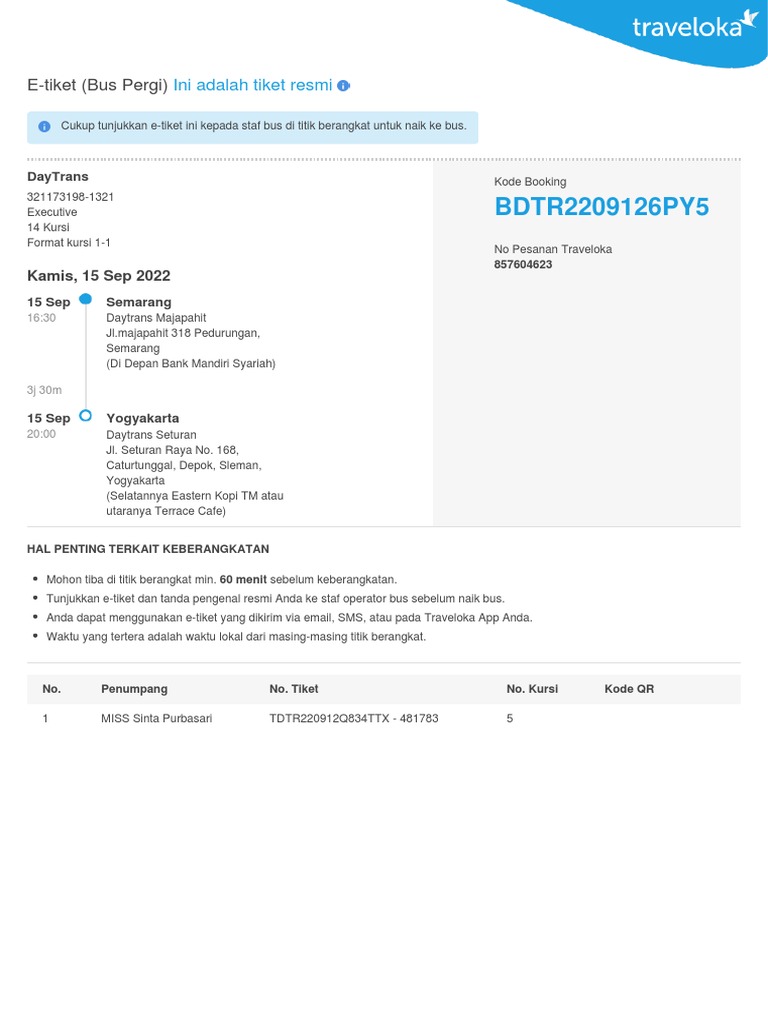 BUS AWAY E-Ticket | PDF