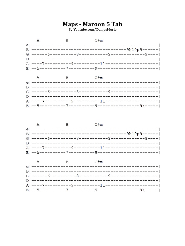 Maps Maroon 5 Tab | PDF