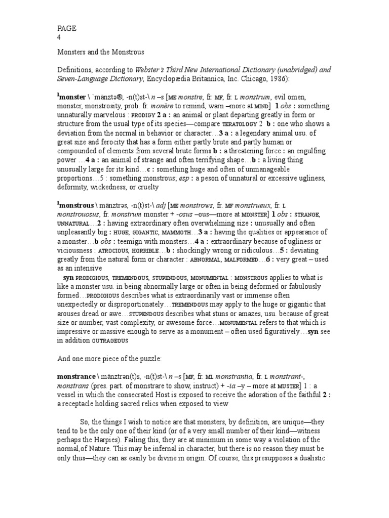 Monsters and The Monstrous | PDF | Monsters