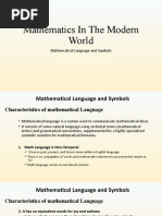 Mathematical Languages and Symbols | PDF | Fraction (Mathematics) | Numbers