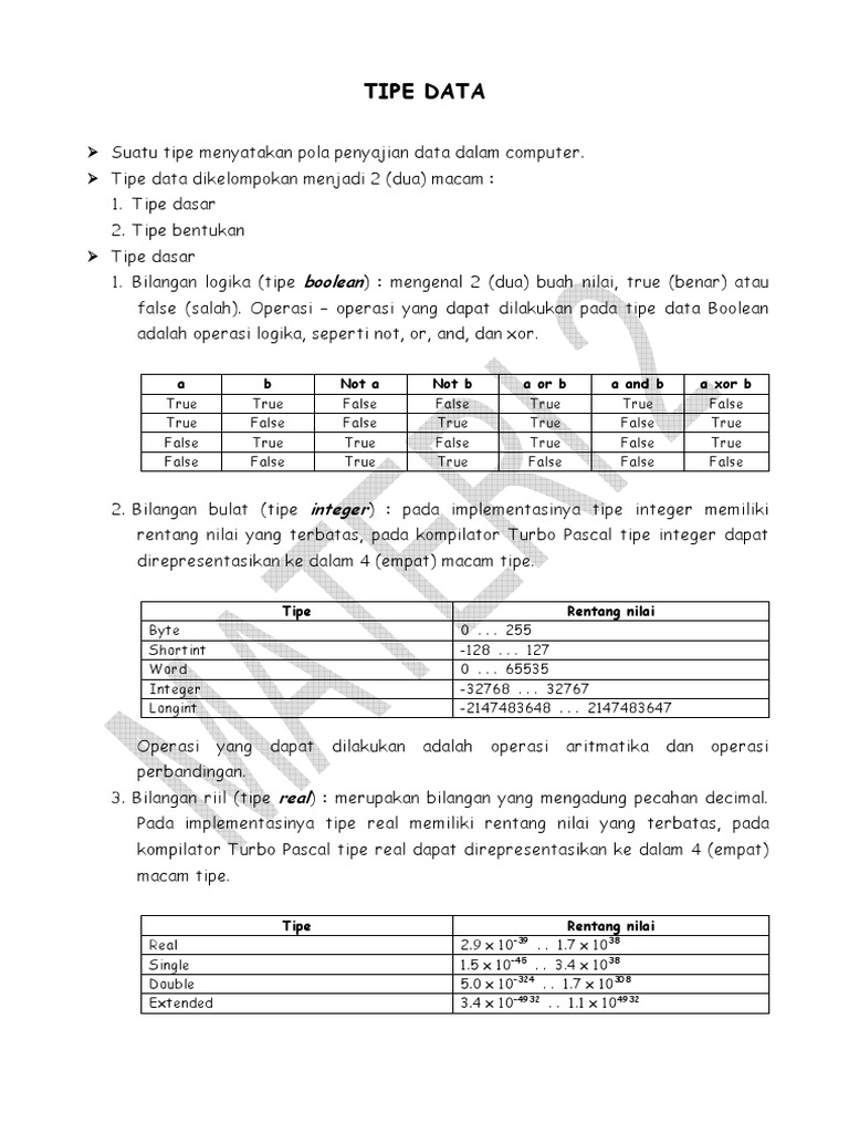 Tipe Data | PDF