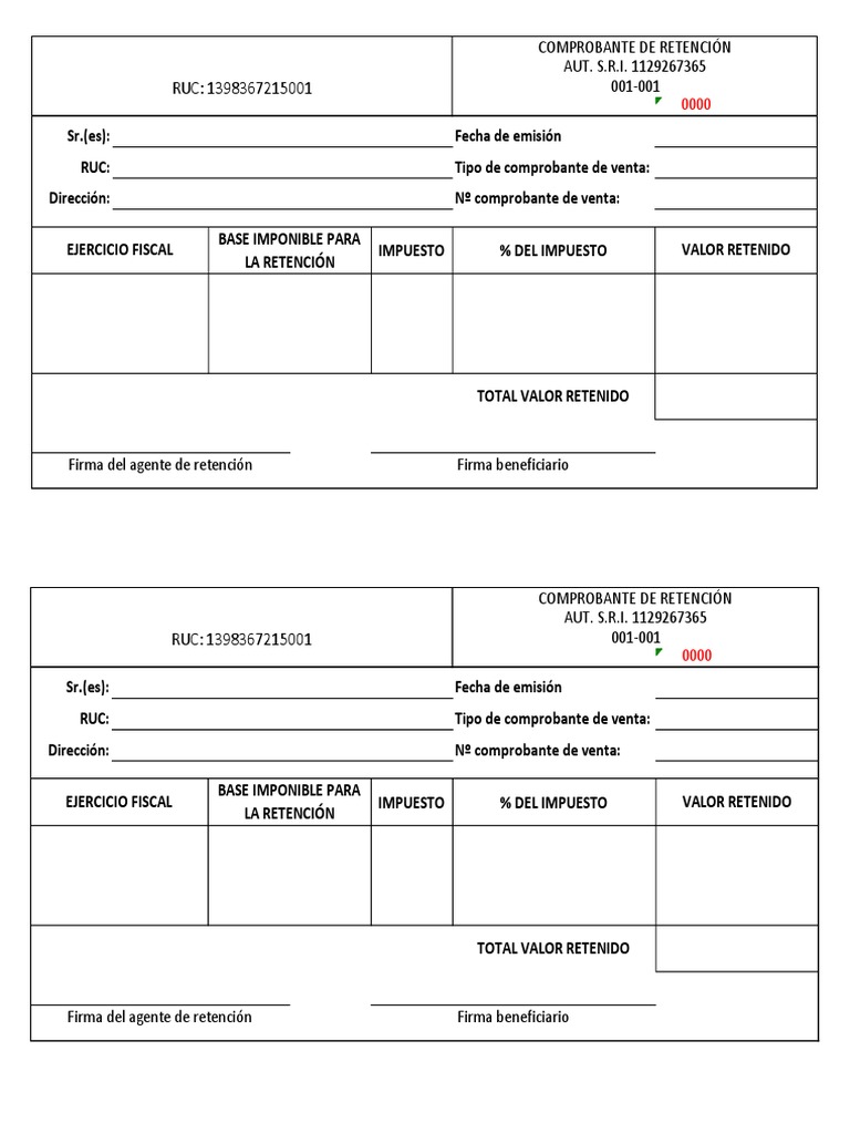 Formato Retenciones | PDF