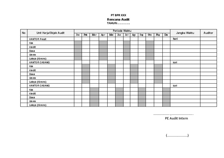 Contoh Rencana Audit | PDF