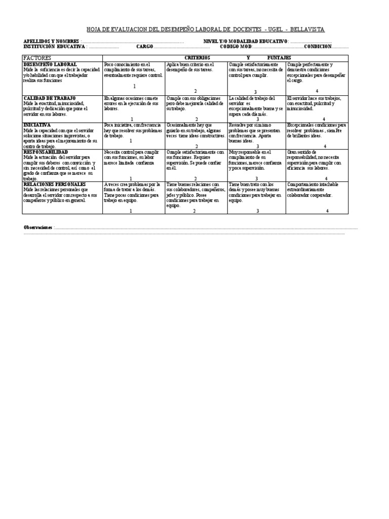 Hoja Eval. Docente 1 | PDF | Ciencia cognitiva | Cognición