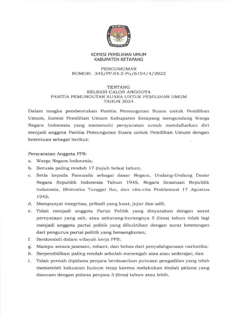 Pengumuman PPS 2024 | PDF