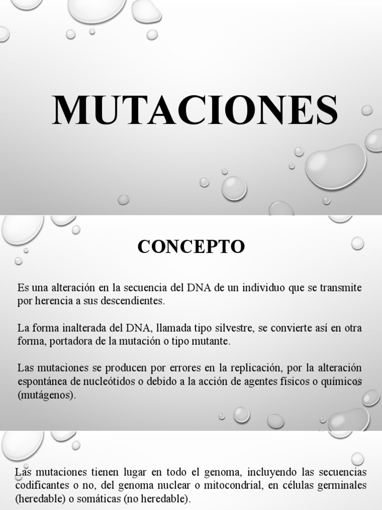 Las diferentes formas y causas de las mutaciones genéticas | PDF ...