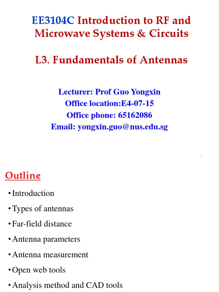 EE3104 - L3 Antennas | PDF | Antenna (Radio) | Radio