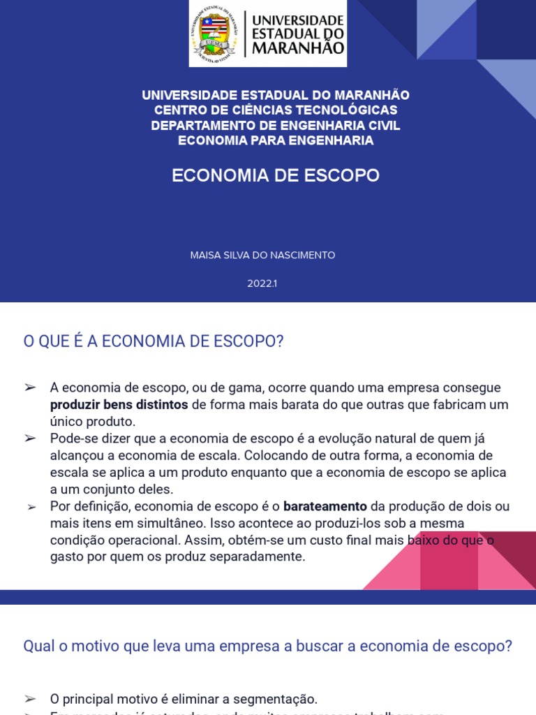 Economia de Escopo | PDF | Economia | Mercado (economia)