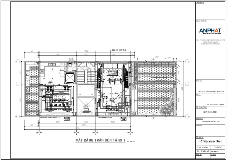 Mặt Bằng Trần Đèn Tầng 1 | PDF