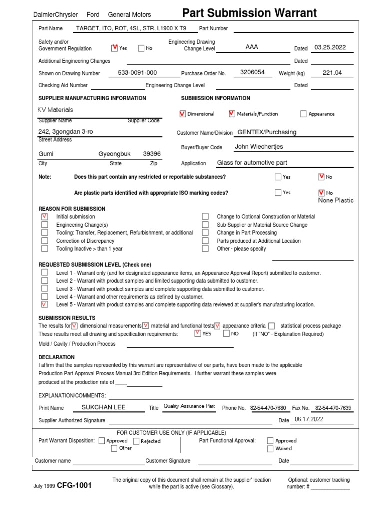 GENTEX PSW (Sample) | PDF | Business | Business Process