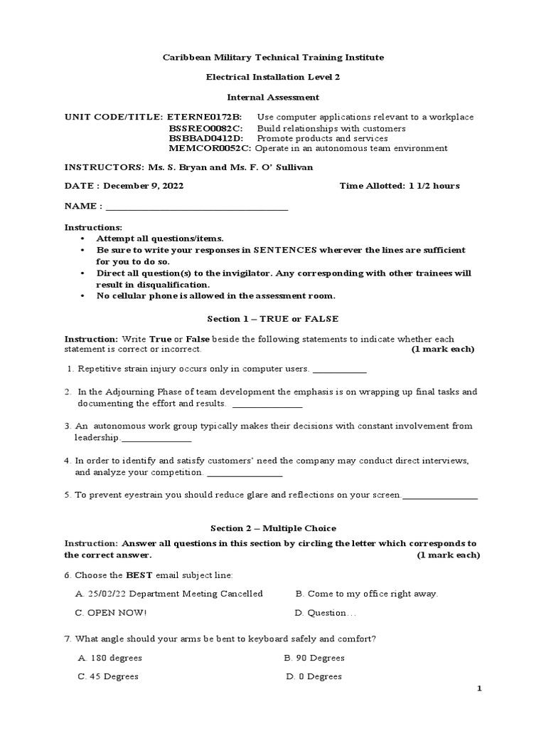 Caribbean Military Training Assessment | PDF | Occupational Safety And ...