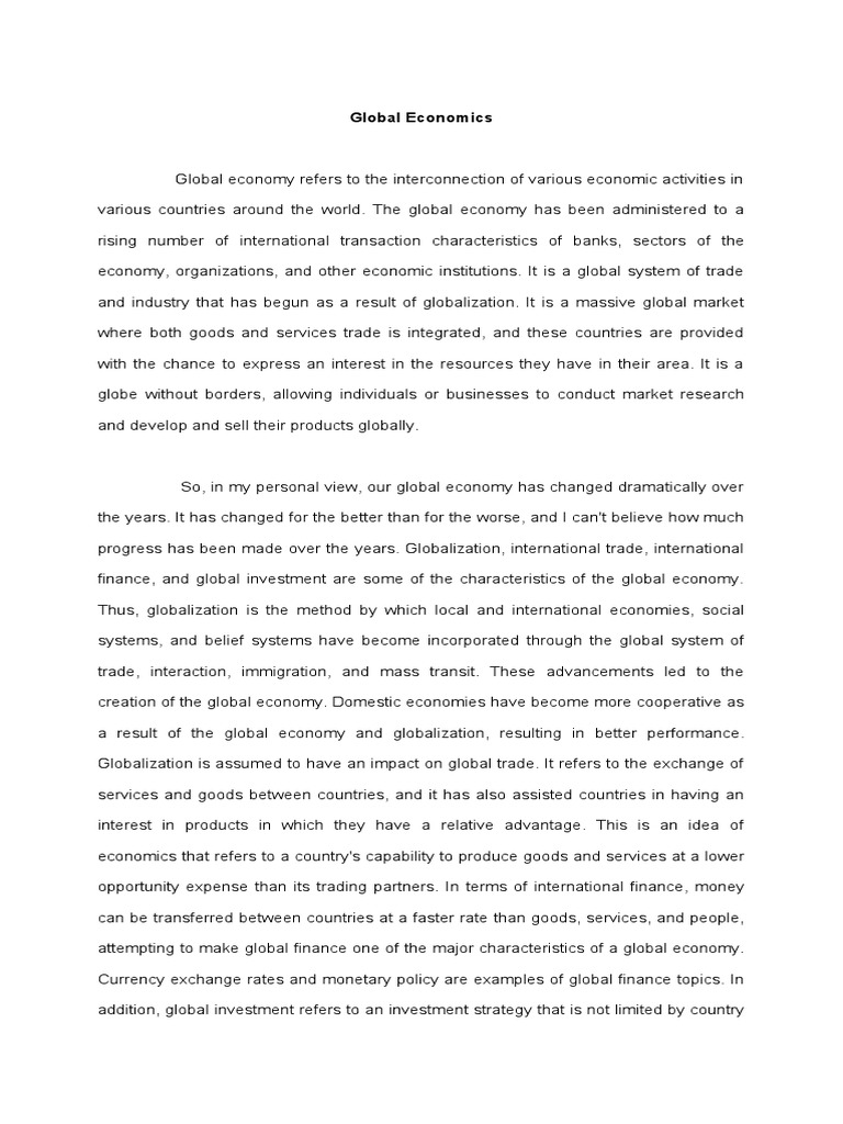 Global Economics Explained | PDF | Globalization | Economies