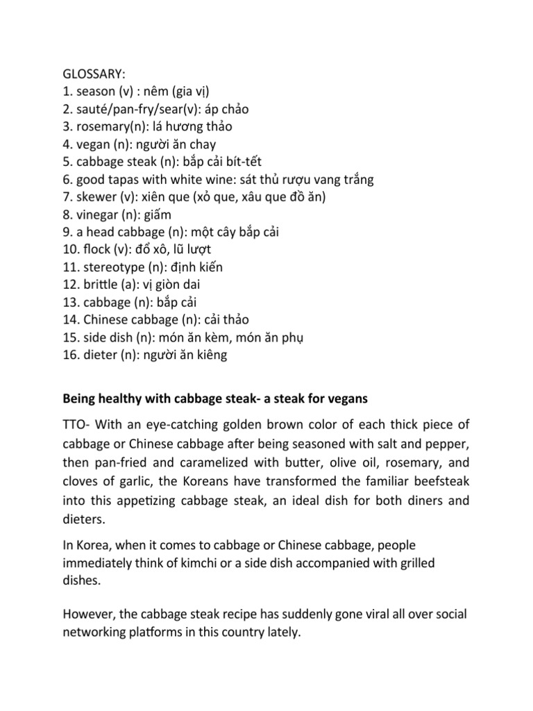 Cabbage Steak | Download Free PDF | Steak | Roasting