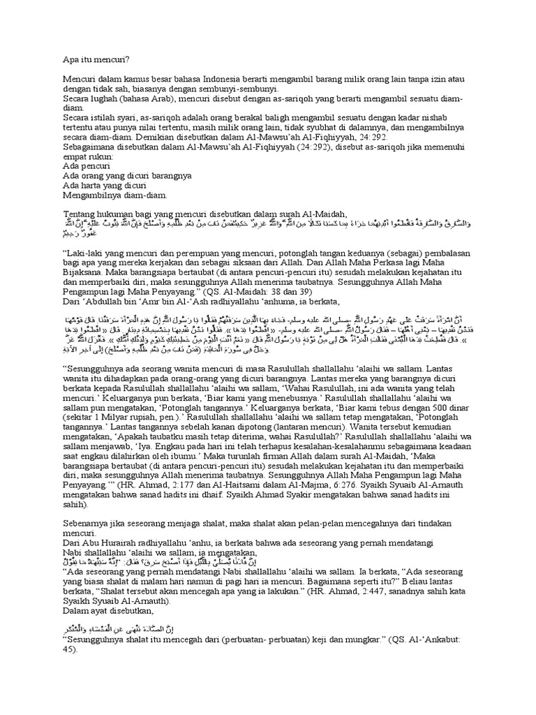 Apa Itu Mencuri | PDF