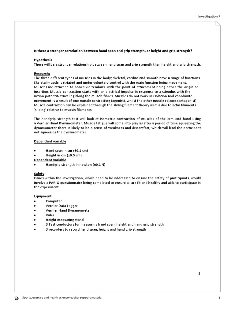 Example 7 - Student Ib Sample | PDF | Skeletal Muscle | Coefficient Of ...