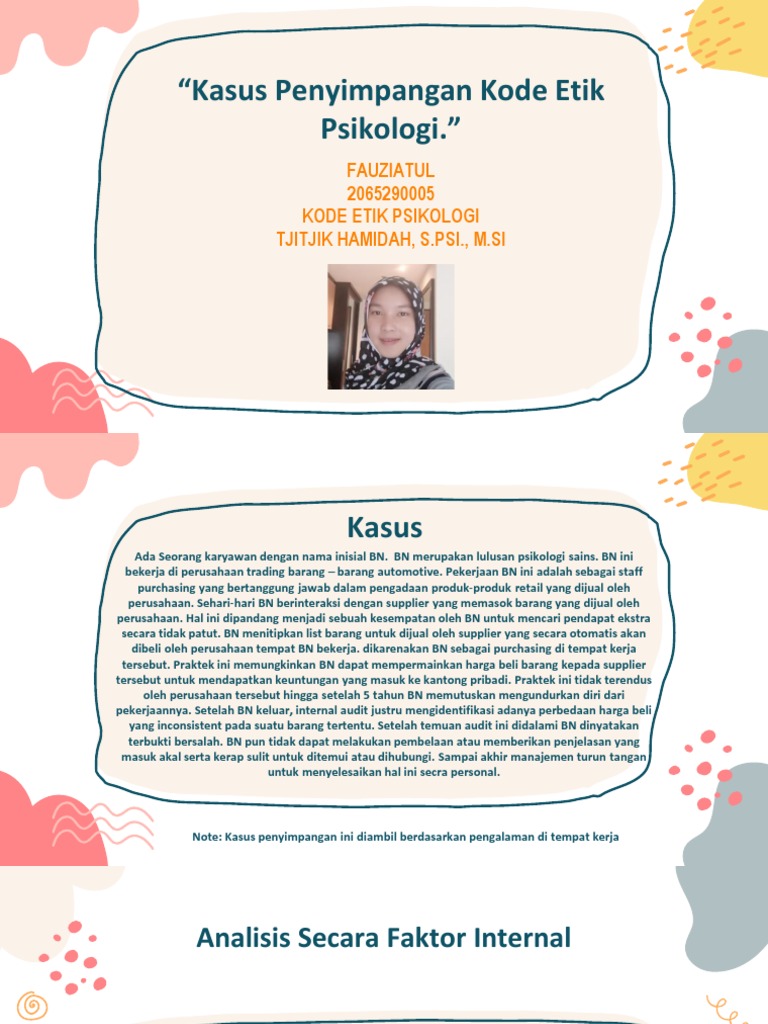 Kasus Etik Psikologi di Tempat Kerja | PDF