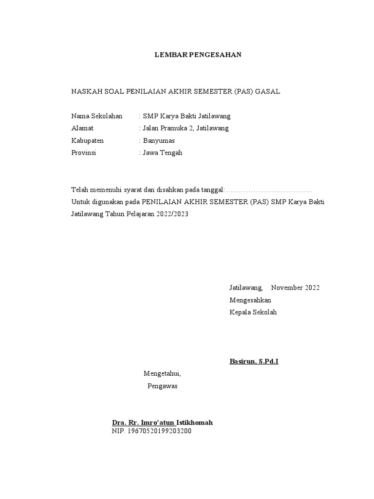 Lembar Pengesahan Dan Verifikasi | PDF