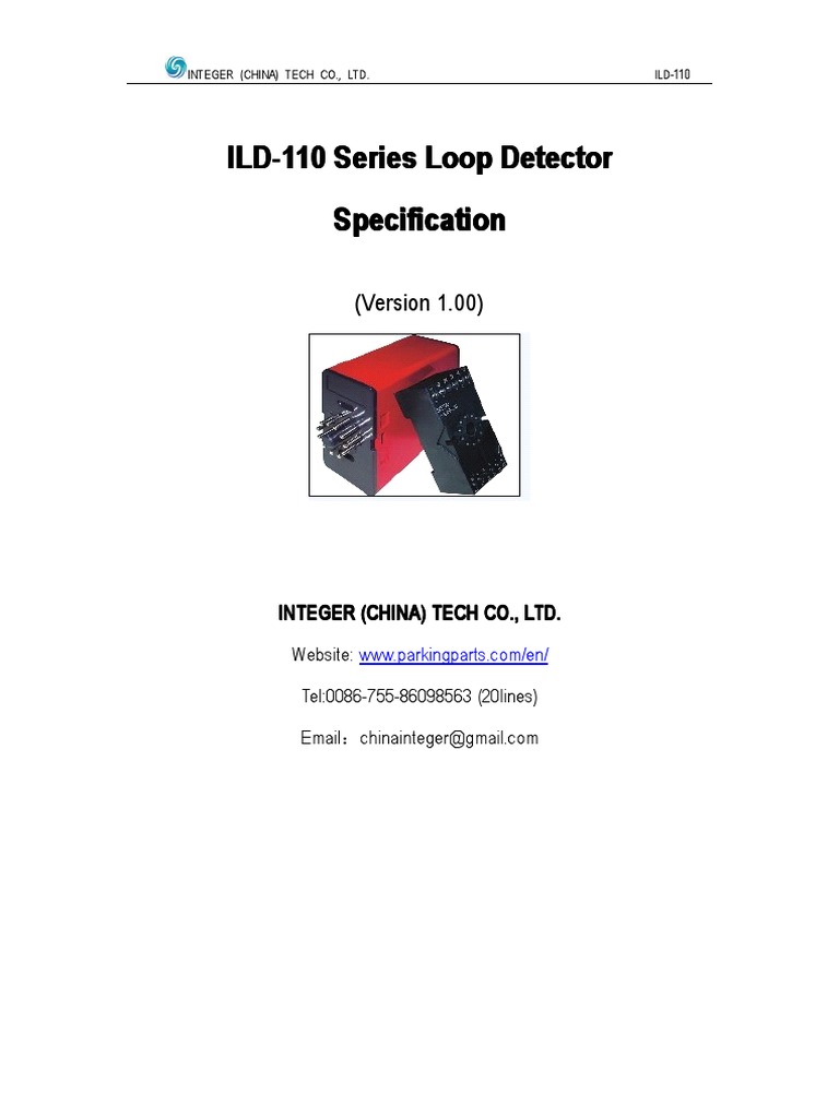 Single Channel Inductive Loop Vehicle Detector | PDF | Sensor | Inductance