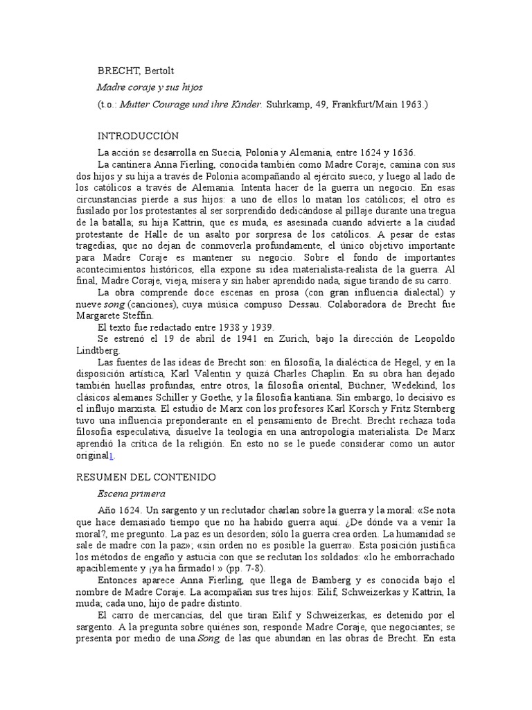 Analisis de Madre Coraje | Descargar gratis PDF | Fe | Oración
