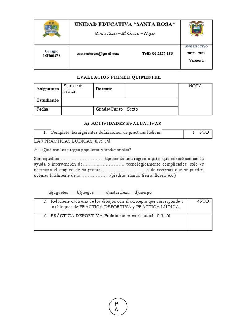 EXAMEN 6TO EEFF | PDF