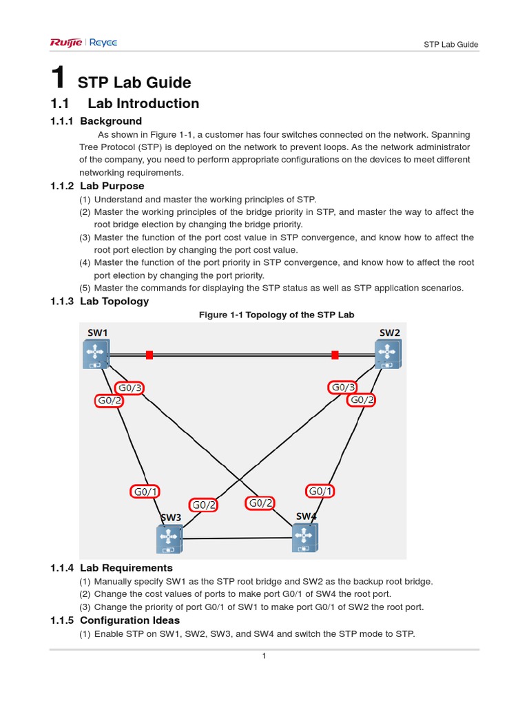 4.STP Lab Guide | PDF | Internet Protocols | Network Architecture