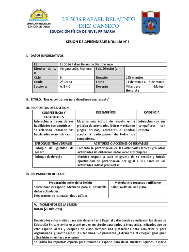 Sa01 - 2 Grado | PDF