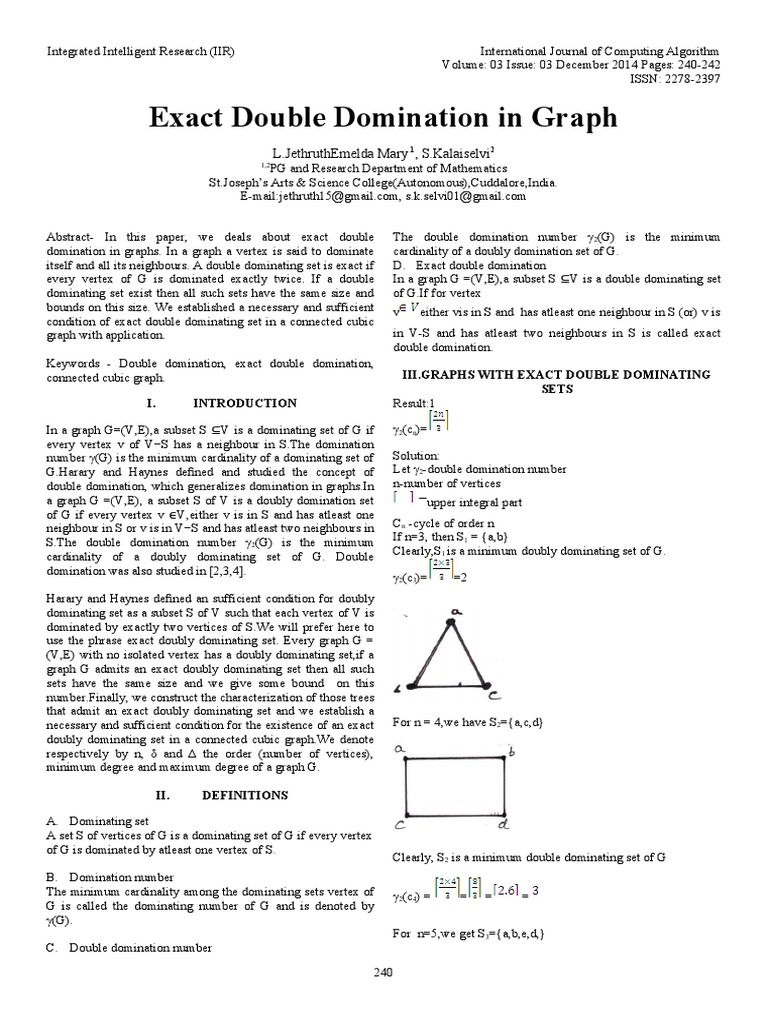 Exact Double Domination in Graph | PDF | Vertex (Graph Theory) | Mathematics