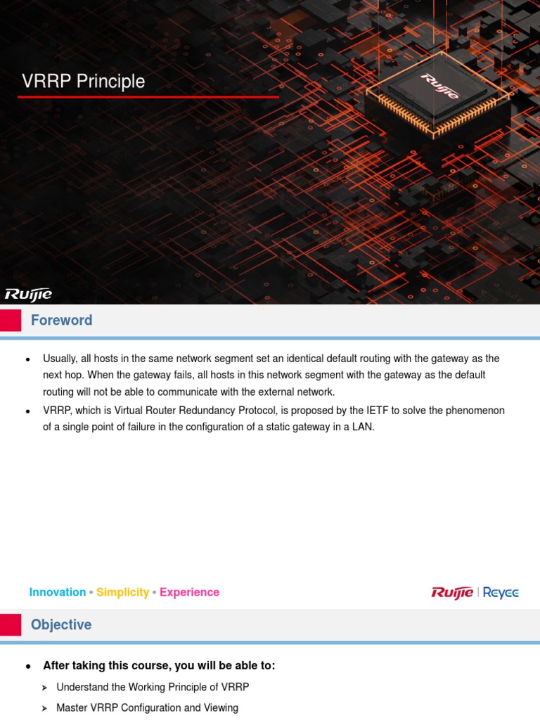 8.VRRP Principle | PDF | Router (Computing) | Ip Address