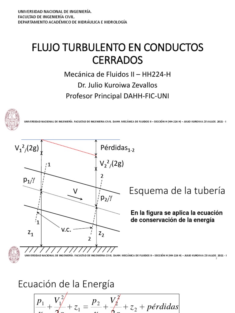 02C - FLUJO TURBULENTO EN CONDUCTOS CERRADOS - PPT - RevC4 | PDF ...