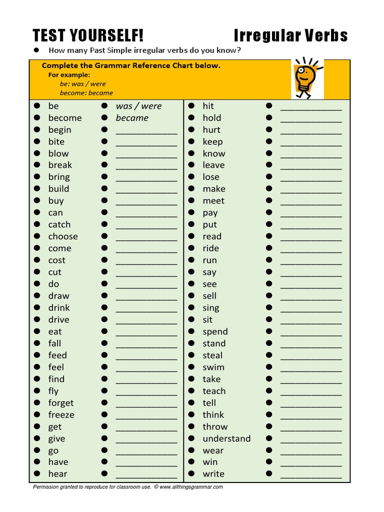 Conversation Class - Irregular Verbs | PDF