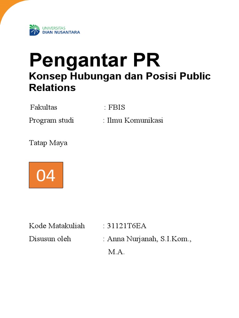 Pertemuan 4-Konsep Hubungan Dan Posisi PR | PDF Pertemuan 4-Konsep Hubungan Dan Posisi PR | PDF