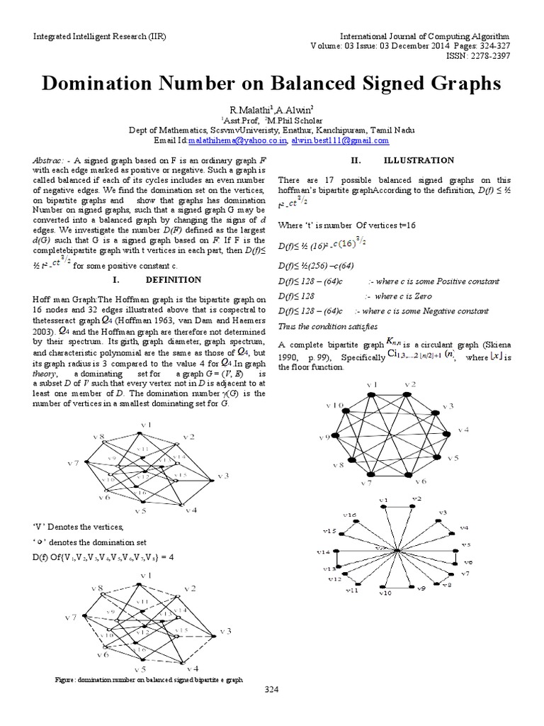 Domination in Balanced Signed Graphs | PDF | Vertex (Graph Theory ...