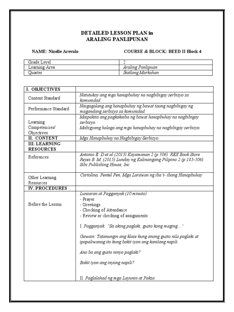DETAILED LESSON PLAN in ARALING PANLIPUNAN | PDF DETAILED LESSON PLAN in ARALING PANLIPUNAN | PDF
