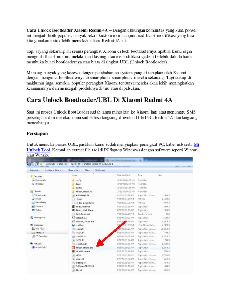 Cara Unlock Bootloader Xiaomi Redmi 4A | PDF