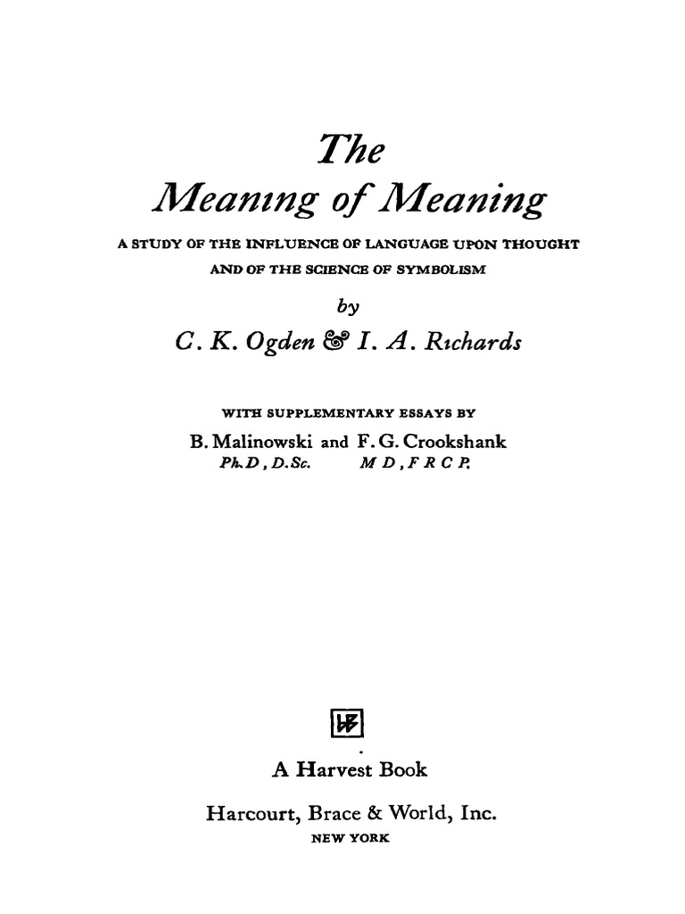 Malinowski-The Problem of Meaning in Primitive Languages | PDF ...
