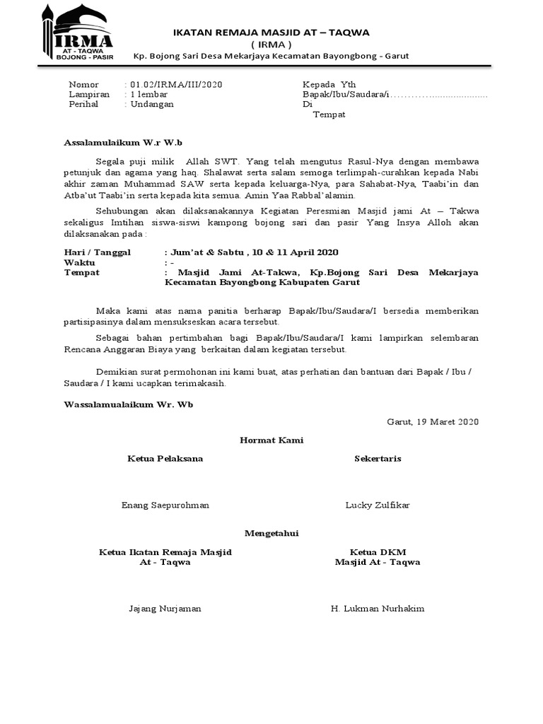 Surat Undangan | PDF