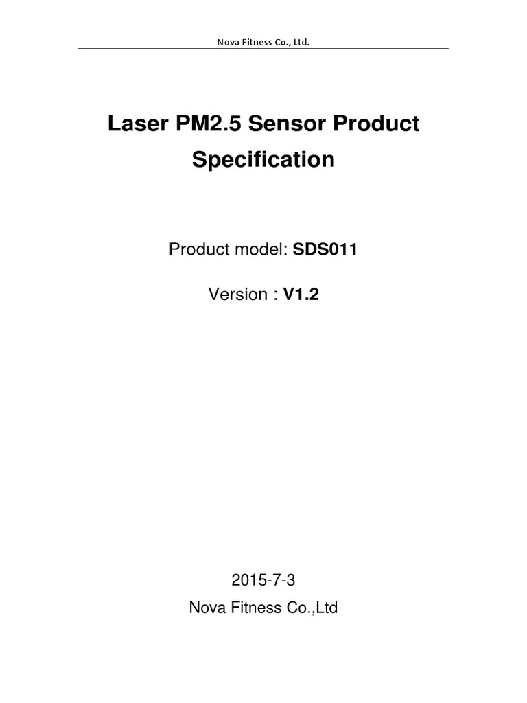 SDS011 Laser PM2.5 Sensor Specification-V1.2 | PDF | Sensor | Laser