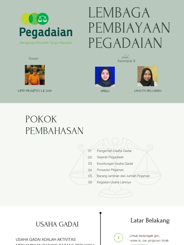 Lembaga Pembiayaan Pegadaian | PDF