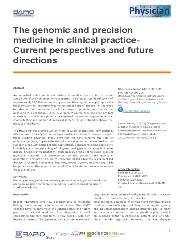 The Genomic and Precision Medicine in Clinical Pra | PDF | Personalized ...