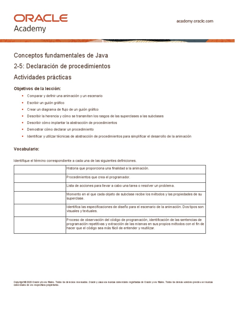 JF 2 5 Practice Esp | PDF | Herencia (Programación Orientada a Objetos) | Java (lenguaje de ...