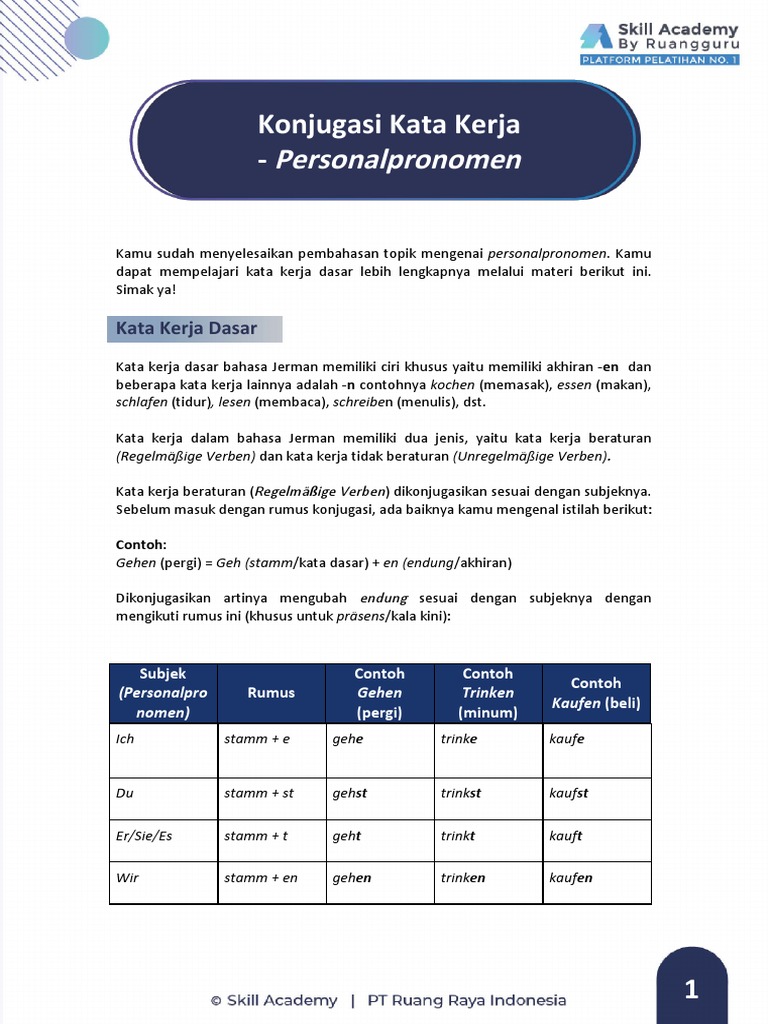 Konjugasi Kata Kerja | PDF