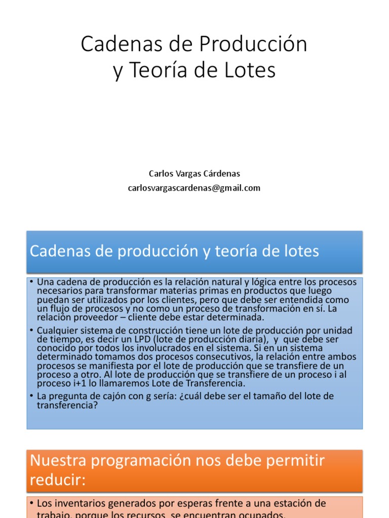 Cadenas de Producción y Lotes | PDF | Teoría | Business