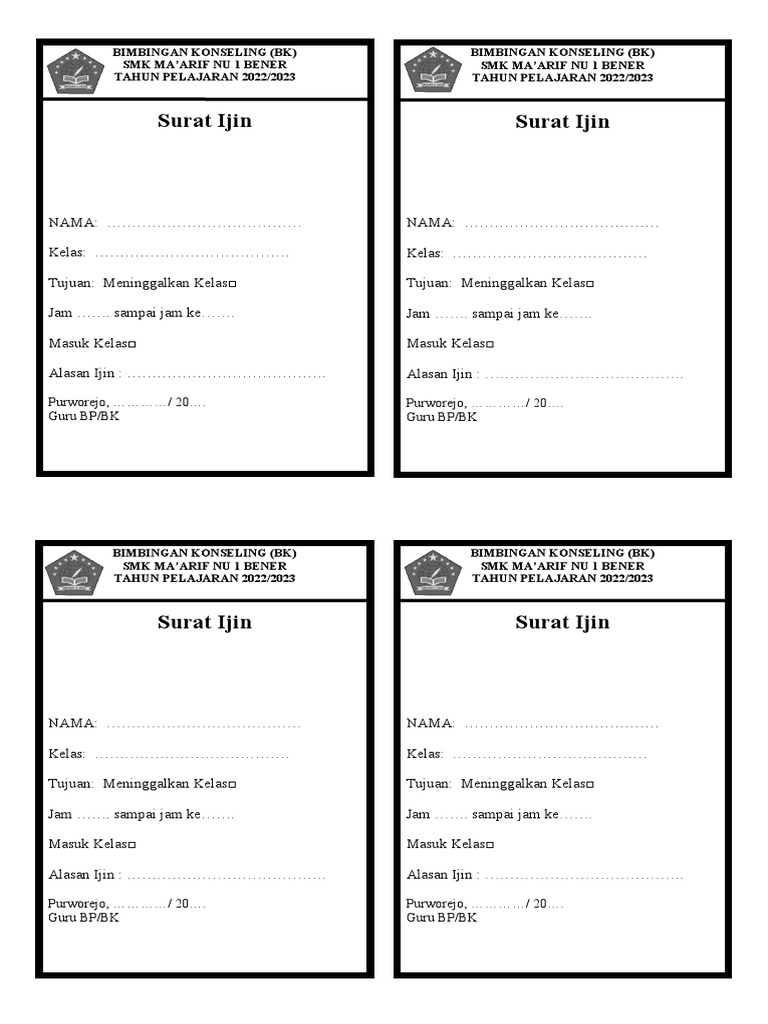 Kartu Ijin BK | PDF