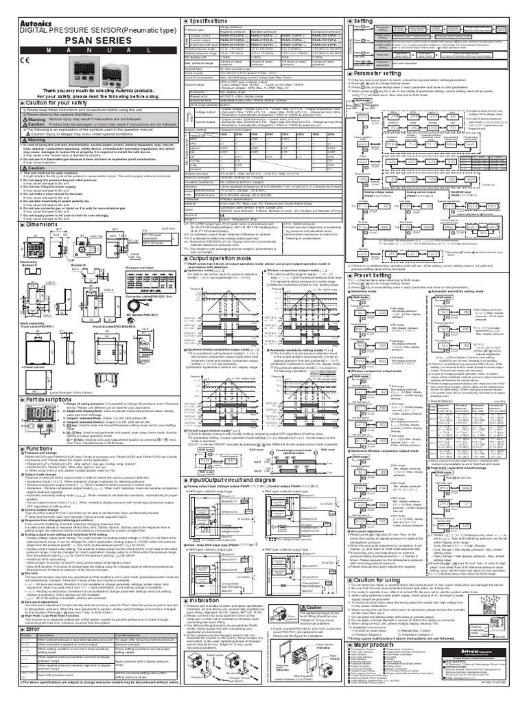 Autonics Psan Series Manual | PDF | Bipolar Junction Transistor | Power Supply