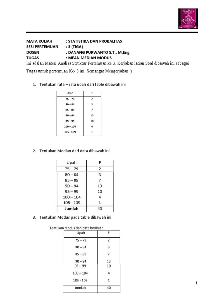 Tugas Statistika Dan Probabilitas 3 | PDF