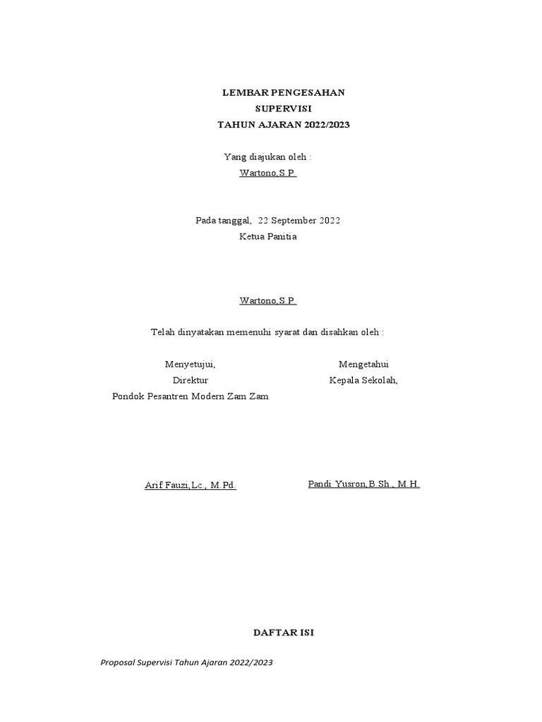 Proposal Supervisi SMA | PDF