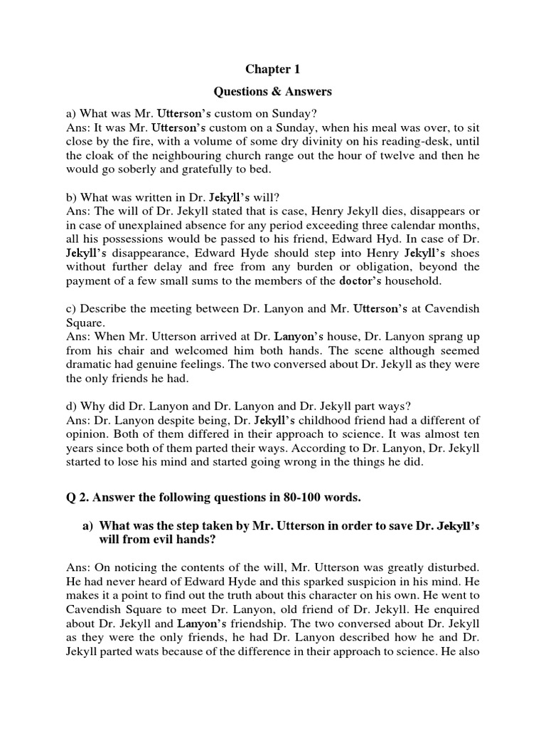 Chapter 1 | PDF | Dr. Jekyll And Mr. Hyde (Character) | Strange Case Of Dr Jekyll And Mr Hyde